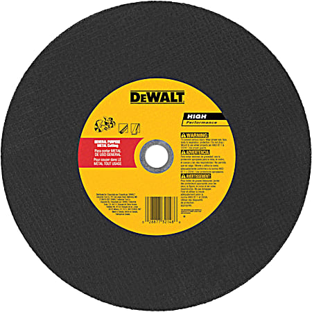 14 x 1/8 in HP Metal Portable Saw Cut-Off Wheel by DEWALT at Fleet Farm