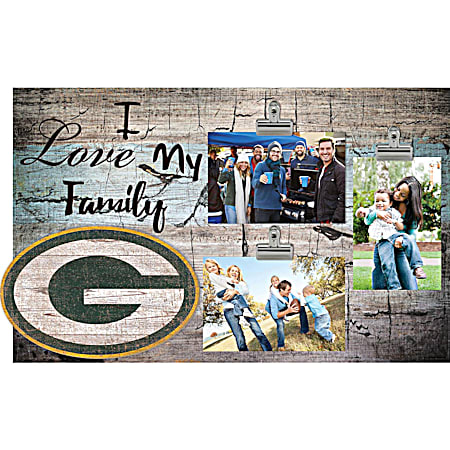 Green Bay Packers 3 Clip Frame Distressed Wood Vintage Sign at Fleet Farm