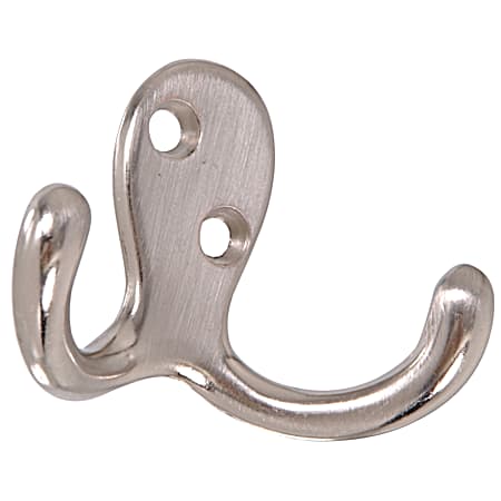 Double Clothing Hooks - Satin Nickel by Hillman at Fleet Farm
