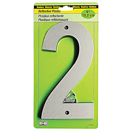 6 in Reflective Plastic House Number 2 by Hy-Ko Products at Fleet Farm