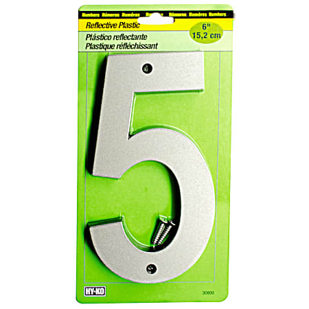 6 in Reflective Plastic House Number 5 by Hy-Ko Products at Fleet Farm