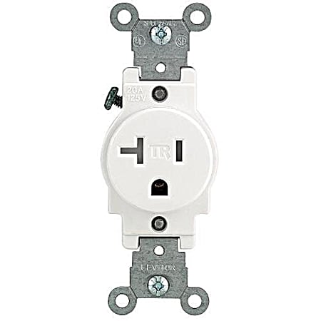 Straight Blade Single Receptacle - White by Leviton at Fleet Farm