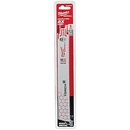 9 In. Sawzall Torch 14 TPI Blades - 5 Pk. by Milwaukee at Fleet Farm