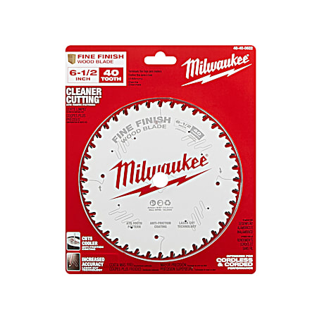 Milwaukee 6-1/2 in 40T Fine Finish Circular Saw Wood Cutting Blade by ...