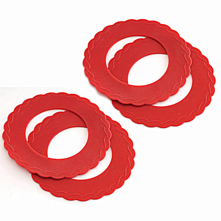 Red Silicone Mini Pie Pan Shields - Set of 4 by Norpro at Fleet Farm