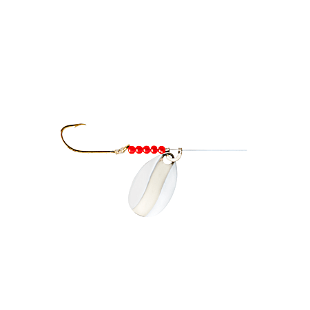 White/Chrome Red Devil Single Hook Spinner by Lindy at Fleet Farm