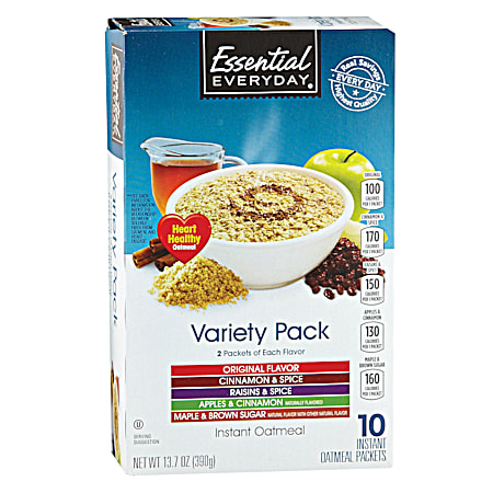 Essential EVERYDAY 13.7 oz Flavor Variety Instant Oatmeal - 10 Pk by ...