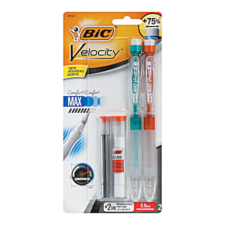 BIC Velocity Max Mechanical Pencil, Thick Point (0.9 mm), 2-Count at ...