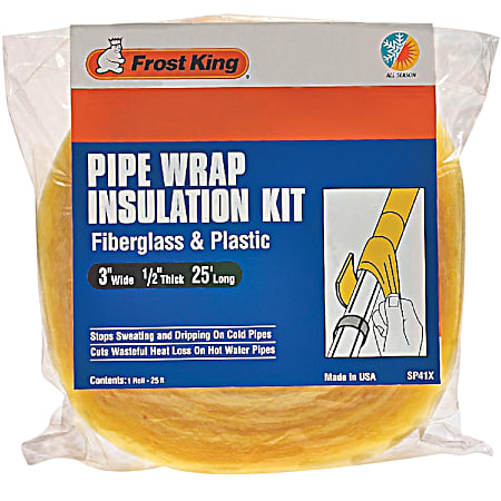 3 in x 1/2 in x 25 ft Fiberglass Pipe Wrap Kit by Frost King at Fleet Farm