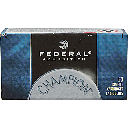 .22 LR Champion 40 Grain Rimfire Rifle Cartridges - 50 Rounds by ...