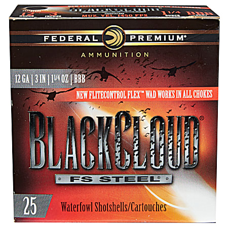 12 Gauge Black Cloud FS Steel Waterfowl 3-1/2'' 2 Shot Shotshells - 25 ...
