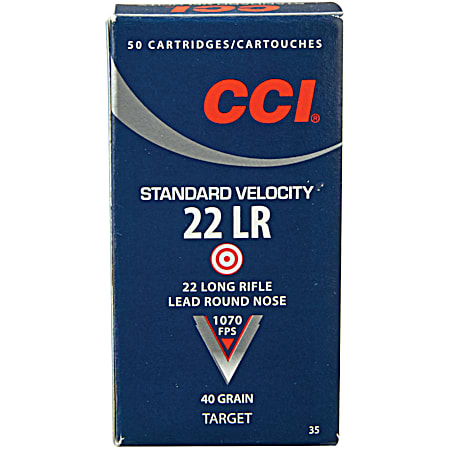 .22 LR 40 Gr Standard Velocity Rimfire Rifle Cartridges - 50 Rds by CCI ...