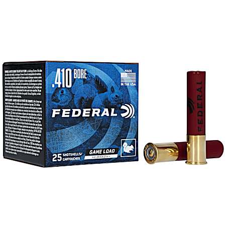 .410 Bore Game-Shok Hi-Brass Load 3'' 4 Shot Shotshells - 25 Rounds by ...
