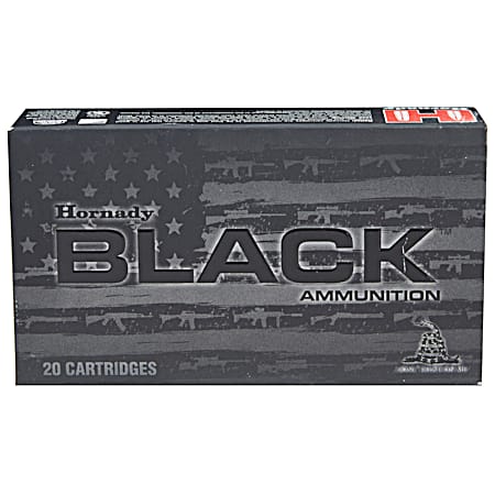 .223 Remington BLACK 62 Grain Centerfire Rifle Cartridges - 20 Rounds ...