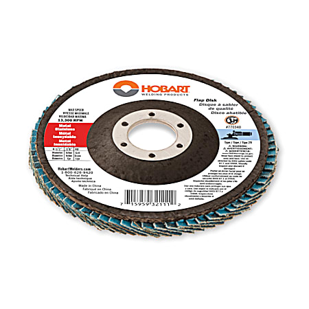 4-1/2 in x 7/8 in 40 Grit Flap Disc Type 29 by Hobart at Fleet Farm