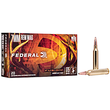 7mm Rem Magnum Fusion 175 Grain Rifle Cartridges - 20 Rounds by Federal ...