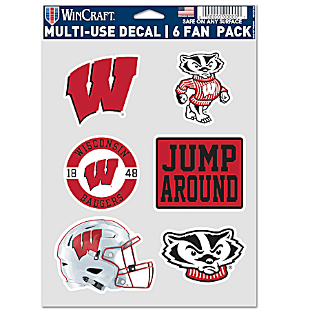 Wisconsin Badgers Multi-Use Fan Decals - 6 Pk at Fleet Farm