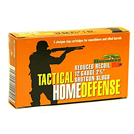 12 Gauge Tactical Home Defense 2-3/4" Reduced Recoil Slug Shotshells ...