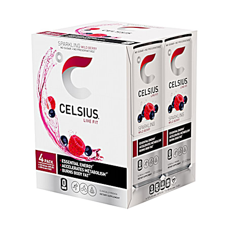 12 Oz Sparkling Wild Berry Energy Drink - 4 Pk by Celsius at Fleet Farm