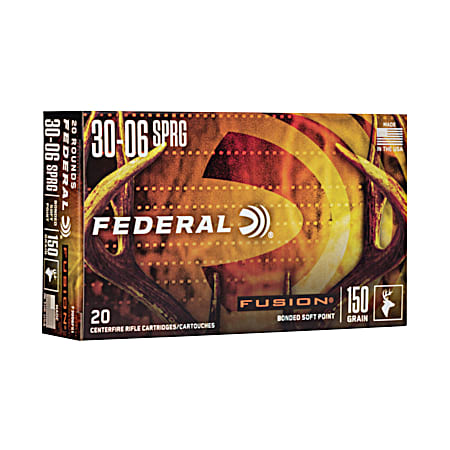 .30-06 Springfield Fusion 150 Grain Centerfire Rifle Cartridges - 20 ...