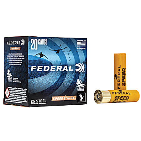 20 Gauge Speed-Shok 3'' 4 Shot Waterfowl Shotshells - 25 Rounds by ...