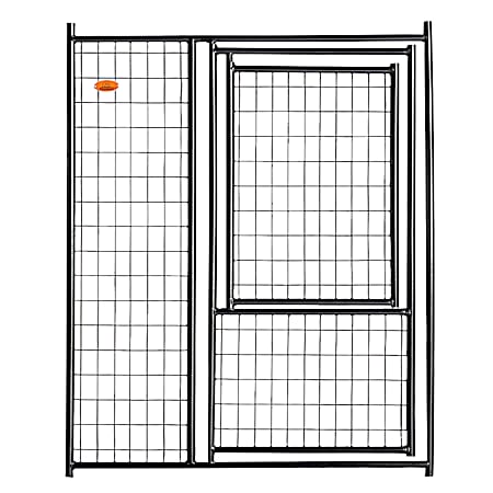 6 ft H x 5 ft W Black Powder-Coated Welded Wire Gate-in-Gate Panel at ...