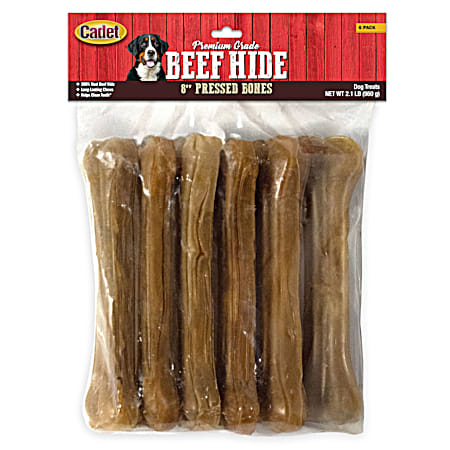 8 in Pressed Premium Grade Beef Hide Rawhide Bones - 6 Pk by Cadet at ...