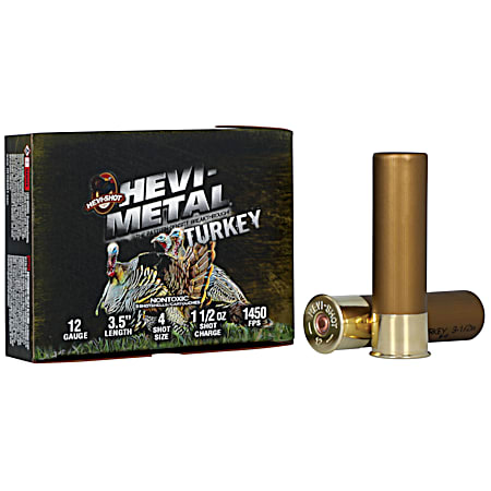 12 Gauge HEVI-Metal Turkey 3.5" 4 Shot Shotshells - 5 Rounds by Hevi ...