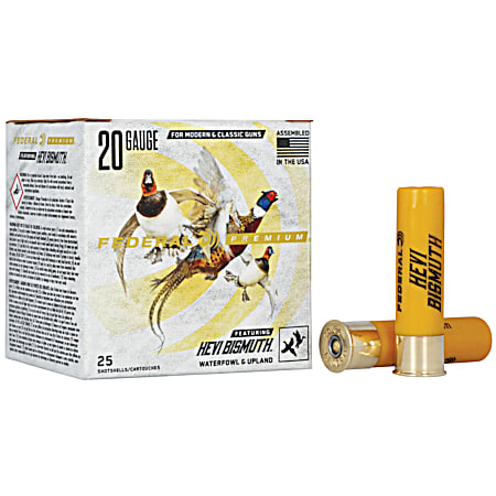 20 Gauge Hevi-Bismuth 3'' 3 Shot Upland Shotshells - 25 Rounds by ...