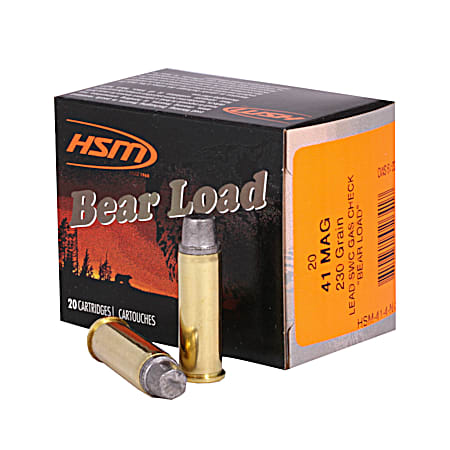 .41 Remington Mag Bear Load 230 Grain Handgun Cartridges - 20 Rounds by ...