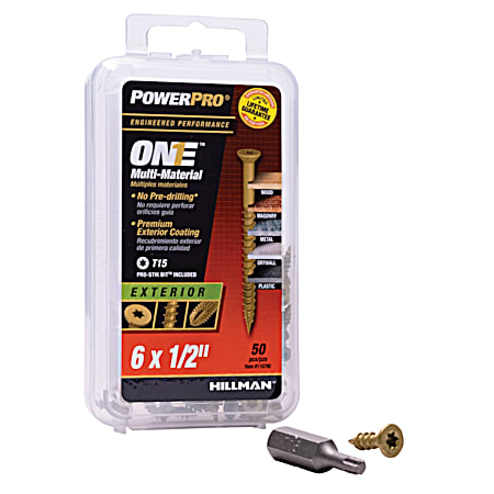 #6 x 1/2 in. Bronze Power Pro ONE Multi-Material Screws - 50 Pk. by ...