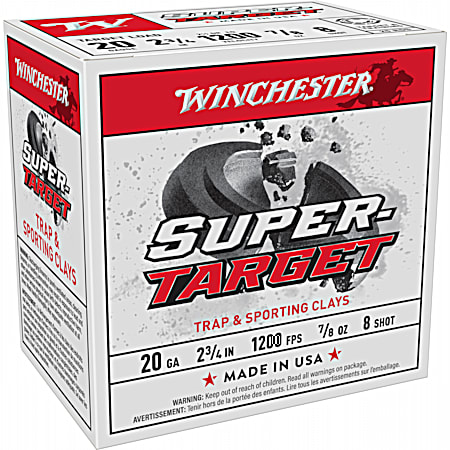 20 Gauge Super Target Heavy Target 2-3/4'' 8 Shot Loads - 25 Rounds by ...