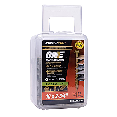 #10 x 2-3/4 in. Power Pro ONE Multi-Material Screws - 65 Pk. by Hillman ...