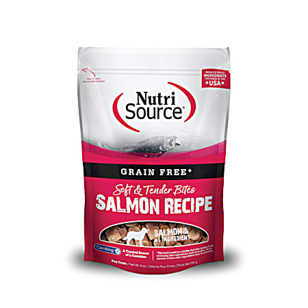 6 oz Grain Free Soft & Tender Bites Salmon Recipe Dog Treats by ...