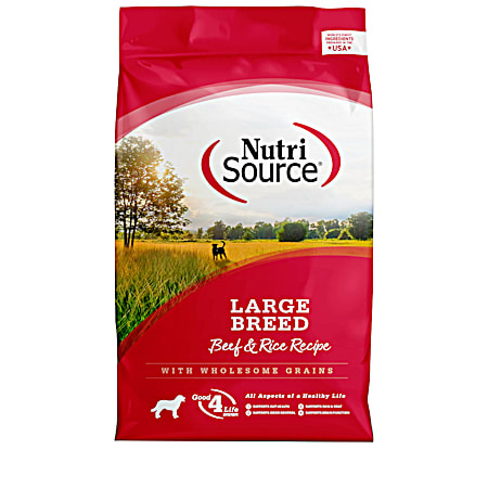26 lbs Large Breed Beef & Rice Dry Dog Food by NutriSource at Fleet Farm